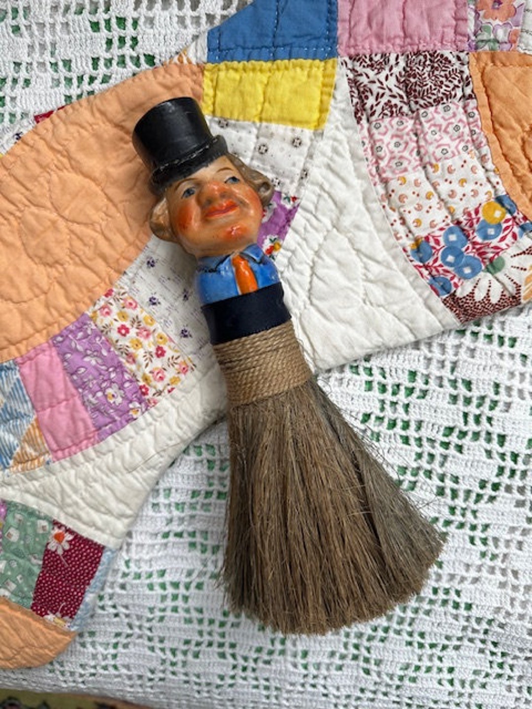 Vintage Clothing Brush Lint Brush Vanity Brush With Porcelain Head - Etsy