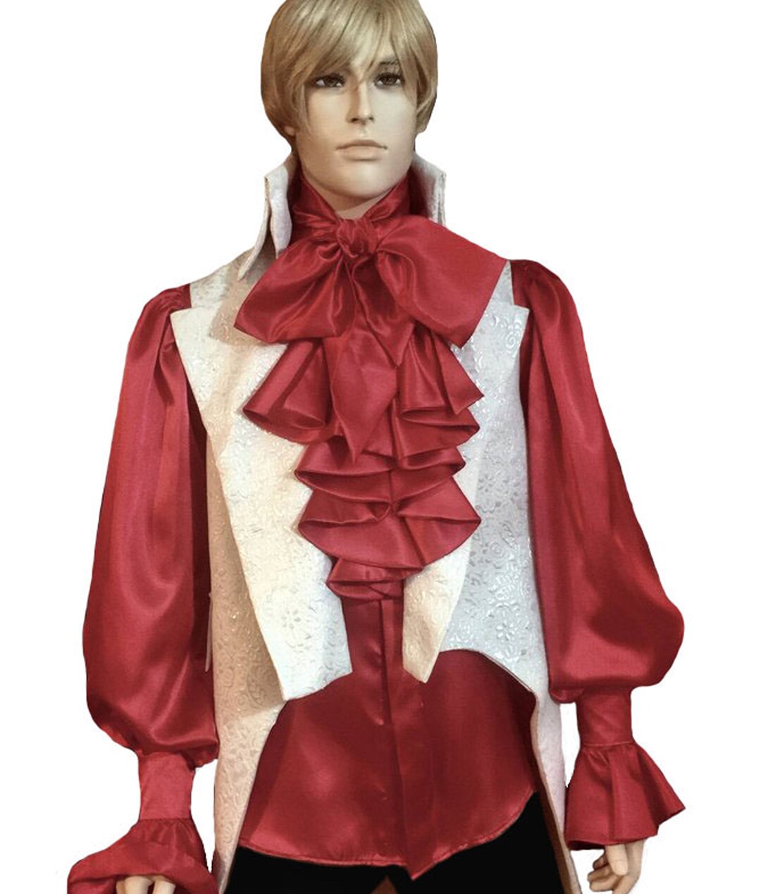 Red Modern Fit Satin Ruffle Dress Shirt in Sizes S M L XL 2XL 3XL - Etsy