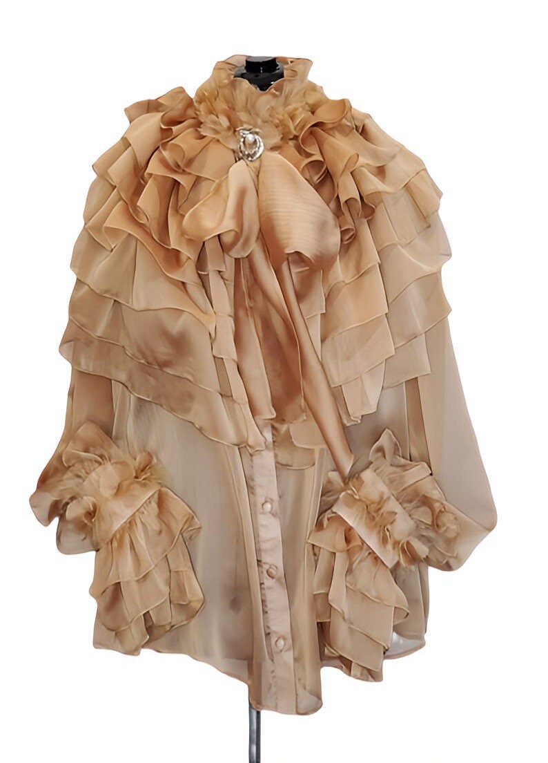 Gold Chiffon Ruffles Top - Etsy