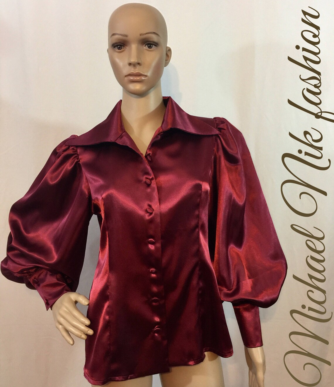 Semi-fitting Silk Puff Top With Detachable Ruffles | Etsy