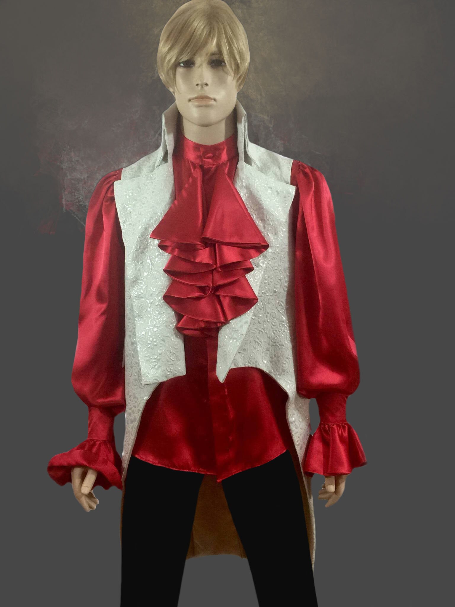 Red Modern Fit Satin Ruffle Dress Shirt in Sizes S M L XL 2XL 3XL - Etsy