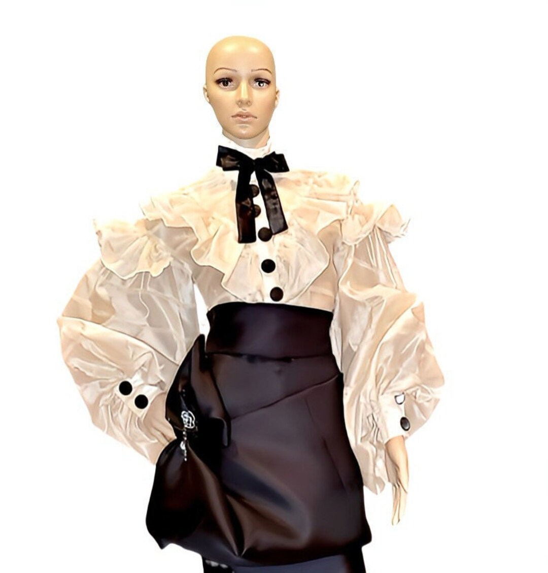 Ruffles Silk Blouse in Sizes XS S M L XL 2XL 3XL 4XL - Etsy