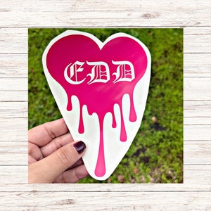Droopy Heart Old English Initial Decal | Valentines Heart Sticker ...