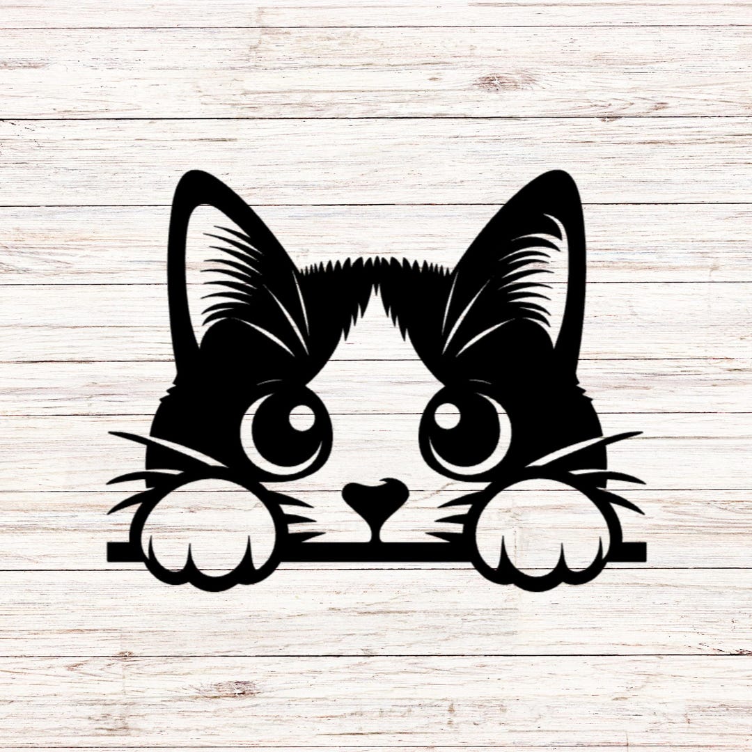 Cute Cat Decal | Cat Decal for Window | Cat Mom | Peeking Cat Decal ...