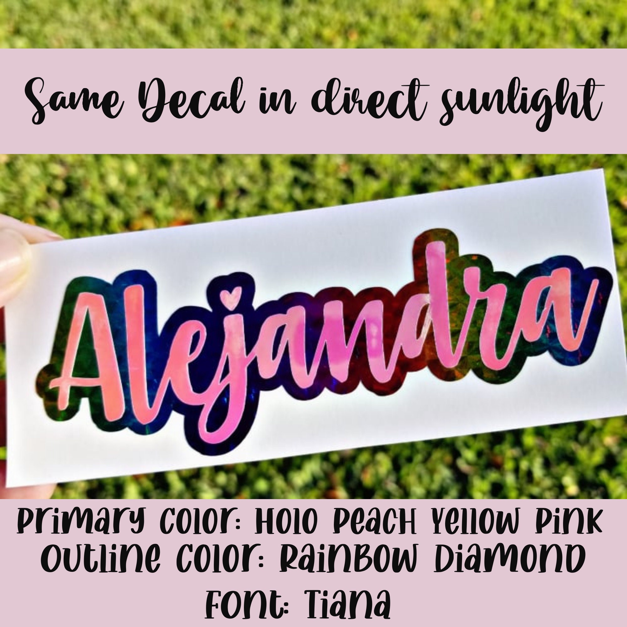 Layered Name Decal Rainbow Holographic Name Decal Shadow - Etsy
