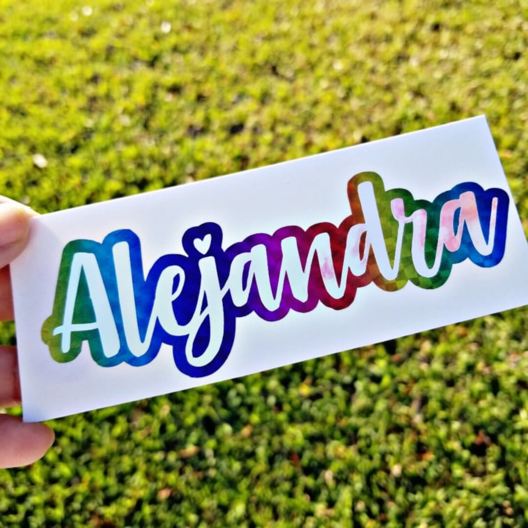 Layered Name Decal | Rainbow Holographic Name Decal | Shadow Vinyl ...