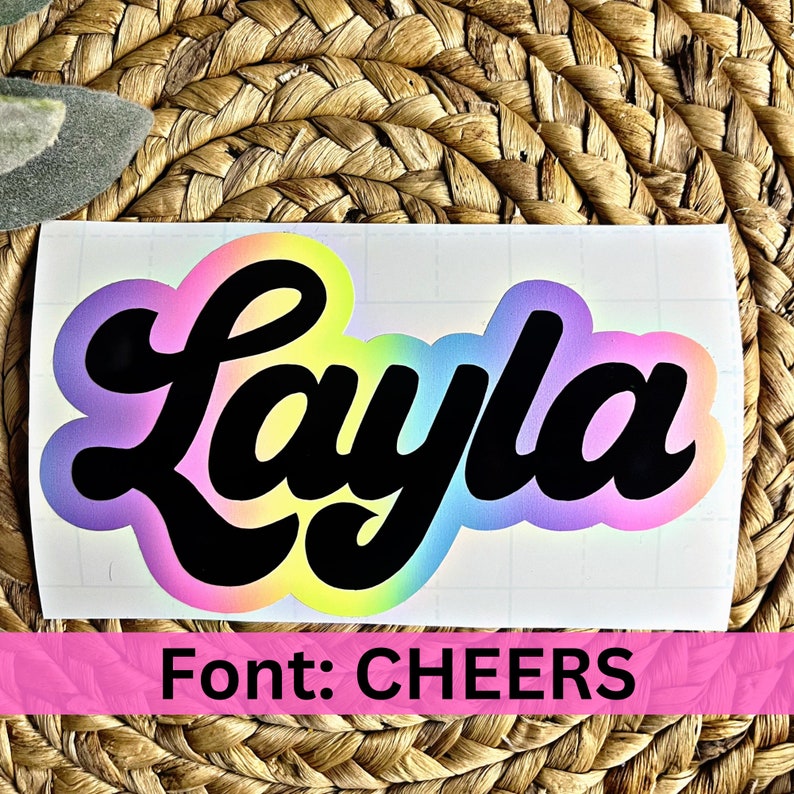 Custom Pastel Rainbow Name Decal | Name Sticker | Custom Name Decal ...
