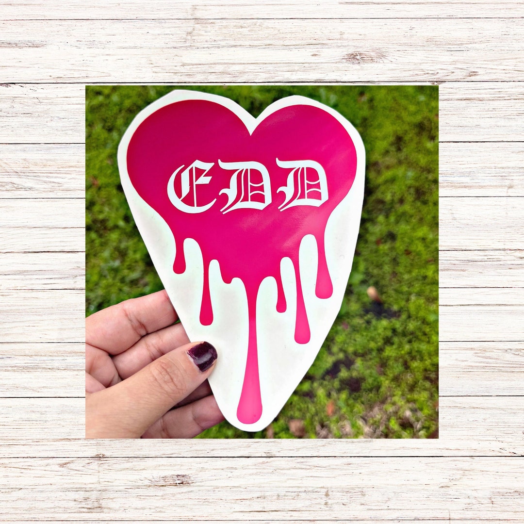 Droopy Heart Old English Initial Decal | Valentines Heart Sticker ...