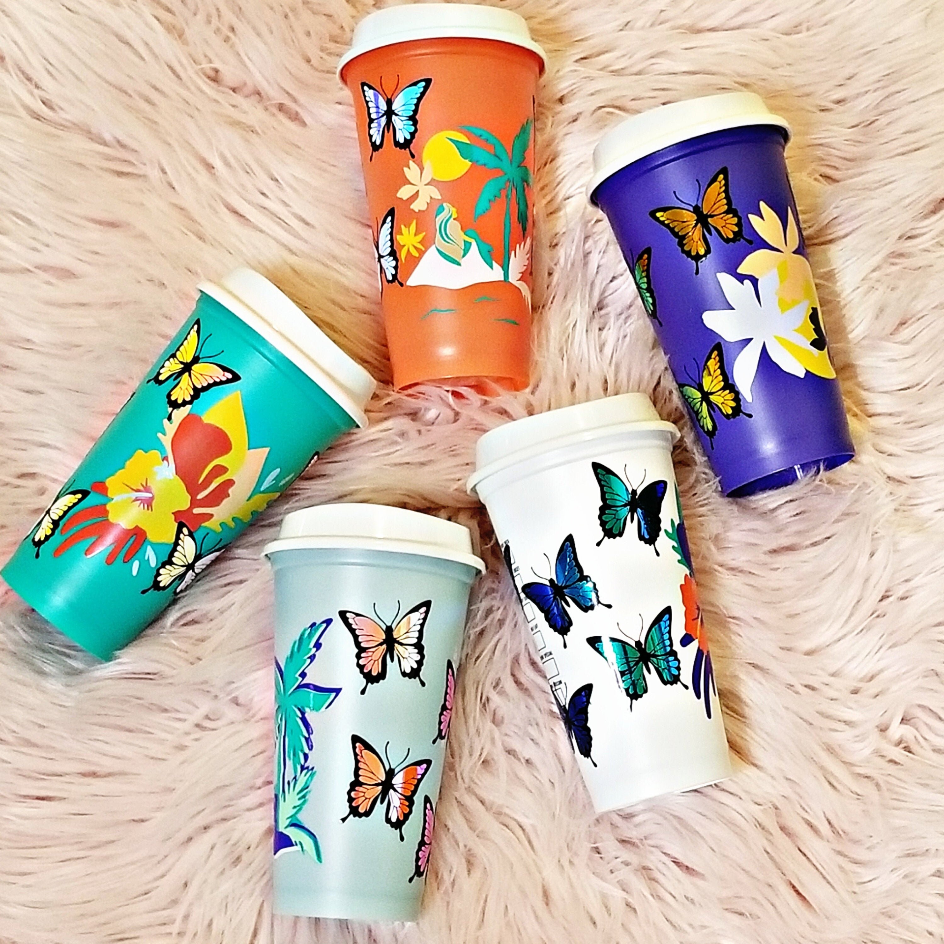Home & Living Drinkware Kitchen & Dining Butterfly Starbucks Hot Cup ...