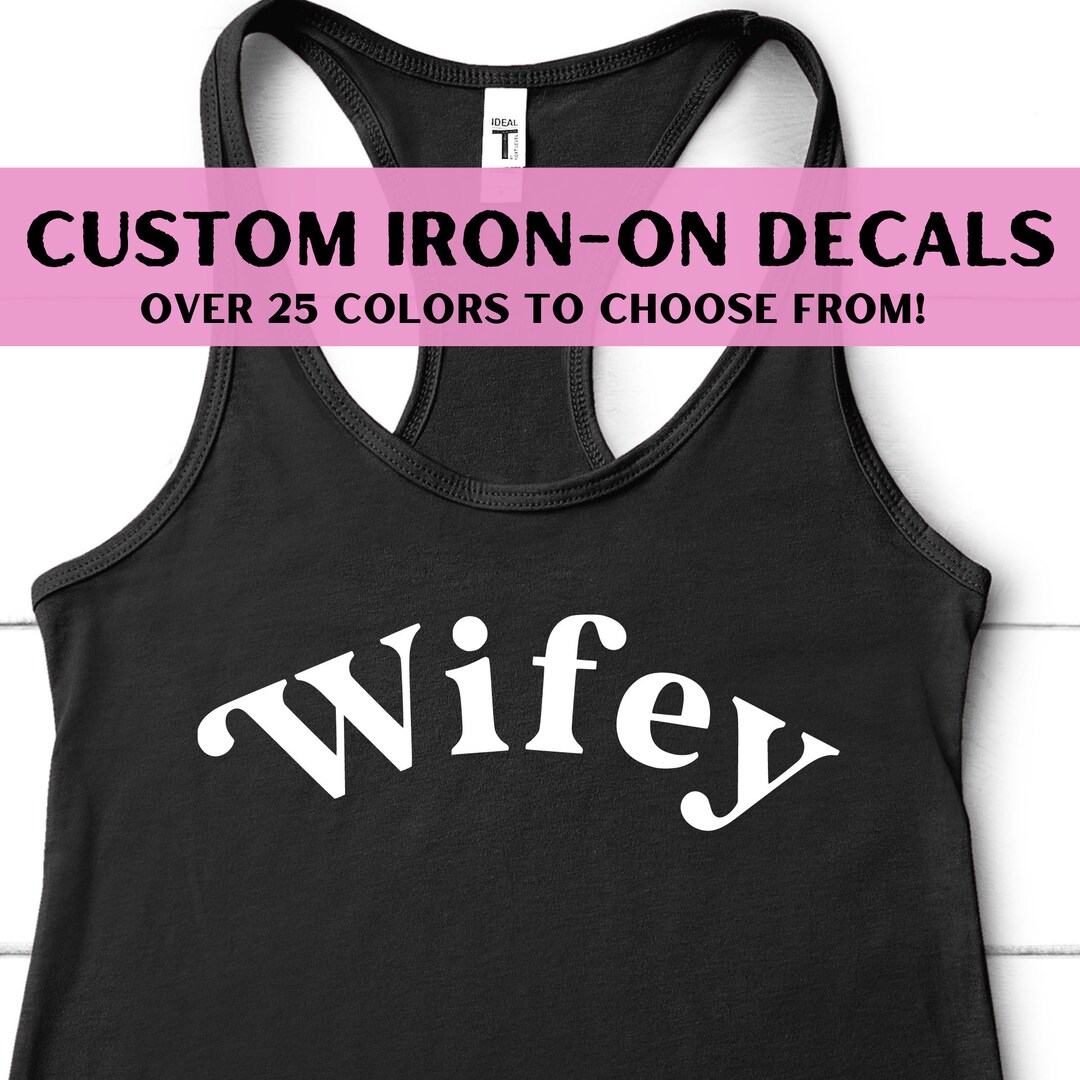 Retro Font Iron-on Curve Decal | Name Decal | Personalized Heat ...