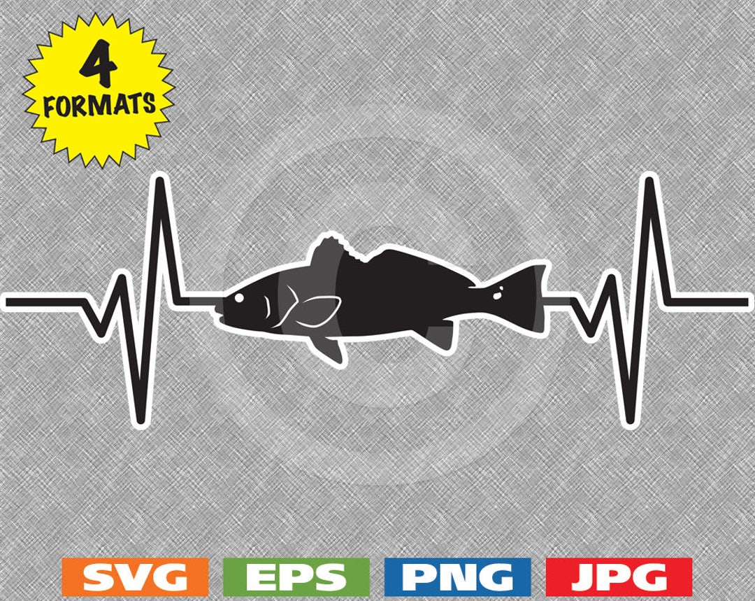 Heartbeat - Redfish/red Drum Image - Svg Cutting File PLUS Eps/vector ...