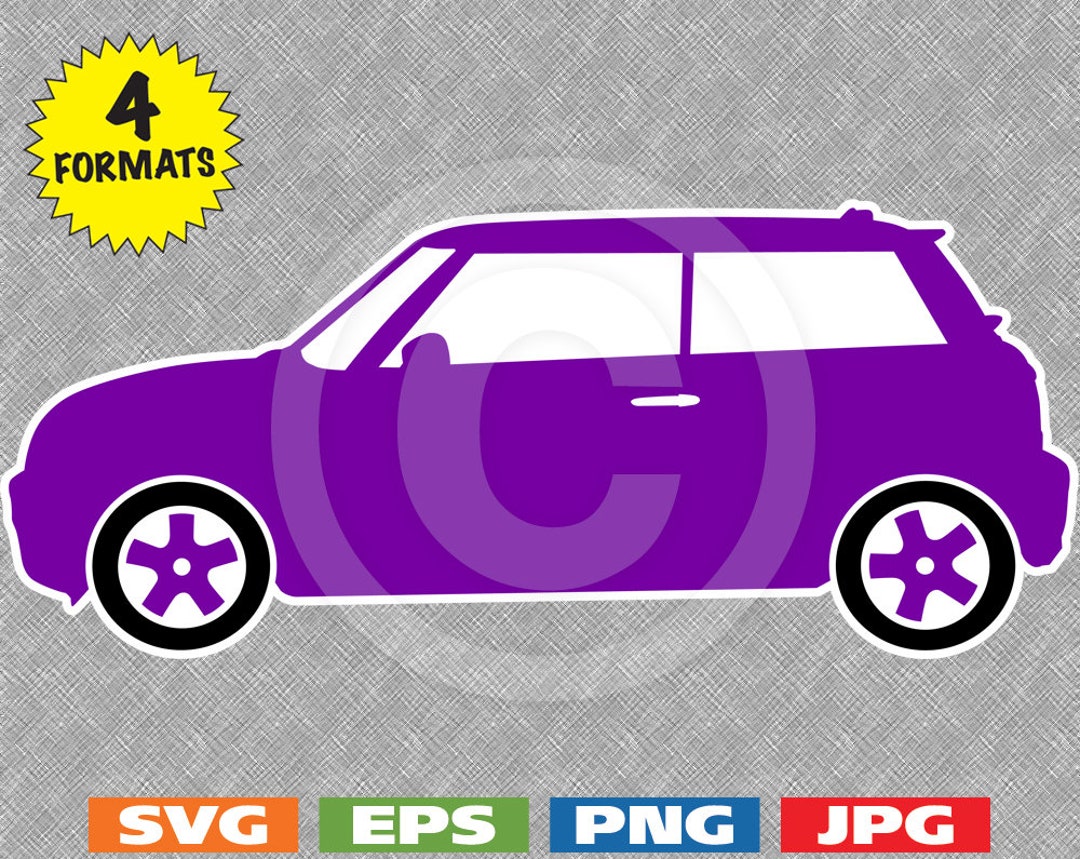 Compact Car in Color - Svg Cutting File PLUS Eps/vector, Jpg, Png ...