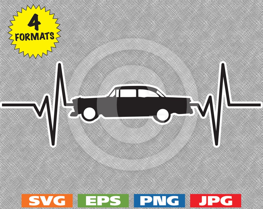 Heartbeat - 1956 Antique / Classic Car Image - Svg Cutting File PLUS ...