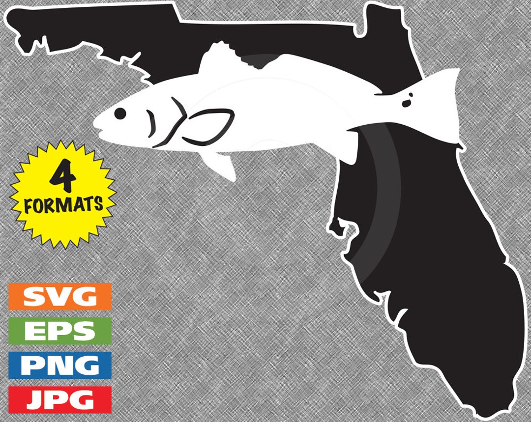 Florida With Redfish Image - Svg Cutting File PLUS Eps/vector, Jpg, Png ...