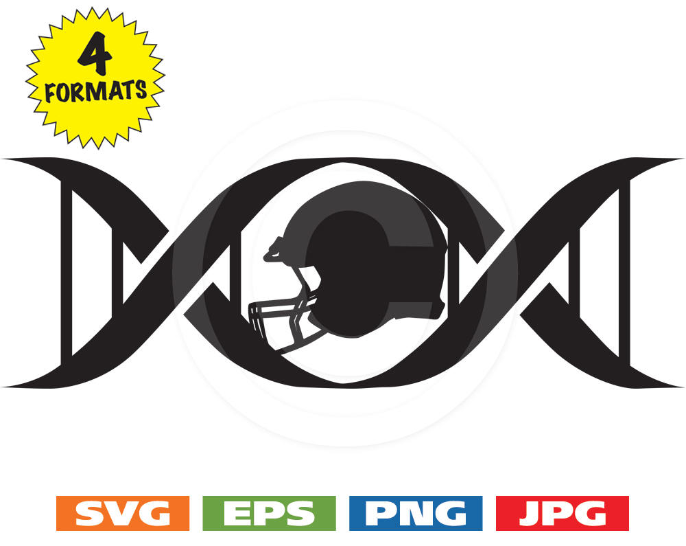 In My DNA Football Helmet in a DNA Symbol - Svg Cutting Files PLUS Eps ...