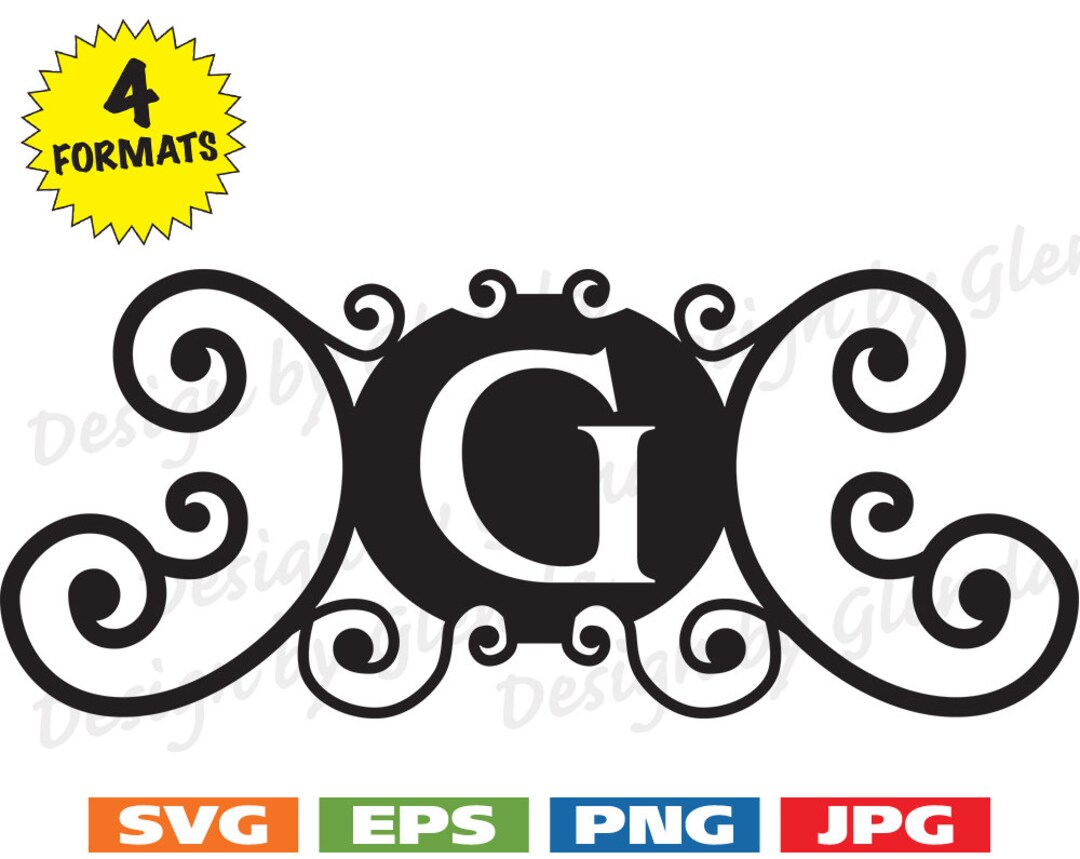 Wrought Iron Looking Frame With the Letter G - Svg Cutting Files PLUS ...