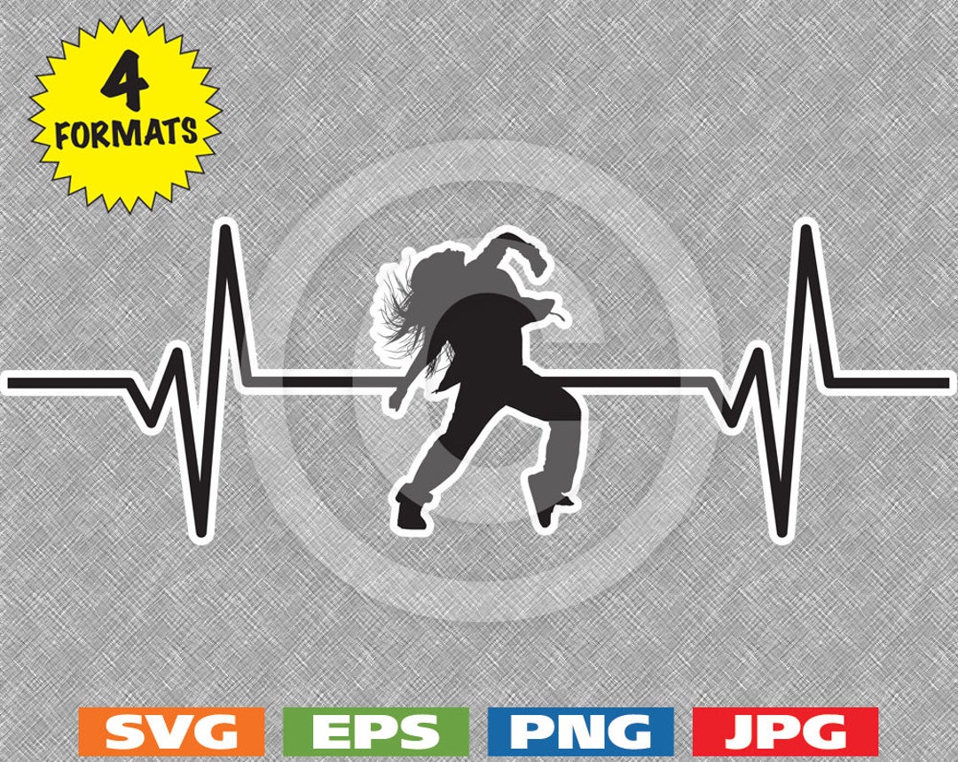 Heartbeat - Hip Hop Dancer Image - Svg Cutting File PLUS Eps/vector ...