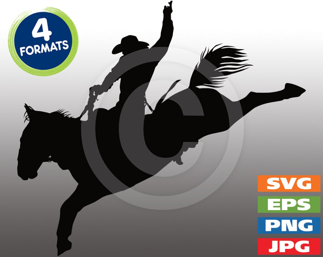 Bucking Bronc With Rider Image - Svg Die Cut Cutting File PLUS Eps ...