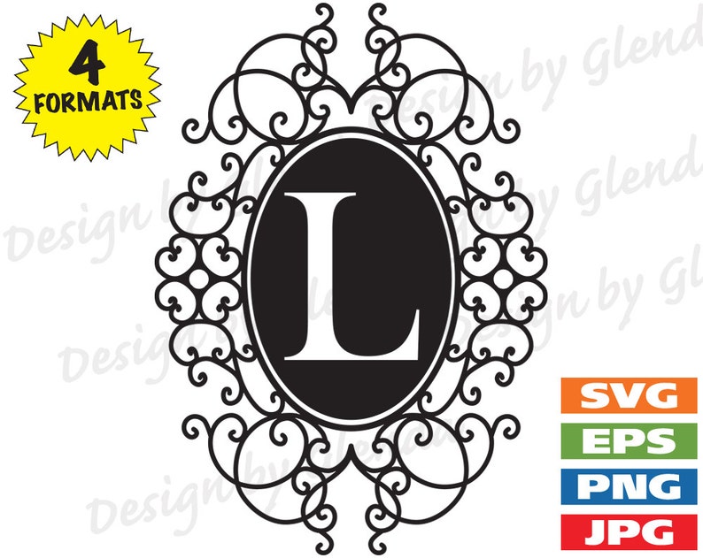 Ornamental Frame With the Letter L Svg Cutting Files PLUS - Etsy