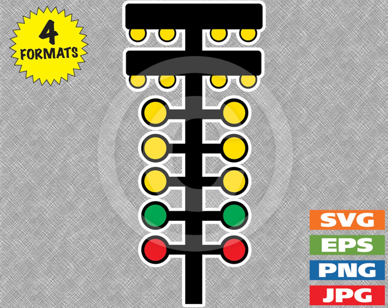 Drag Racing Tree - Color - Svg Cutting File PLUS Eps/vector, Jpg, Png ...