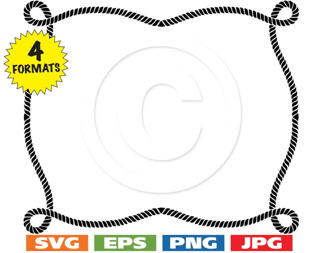 Rope Border/frame-003 Clip Art Image - Svg Cutting File PLUS Eps/vector ...