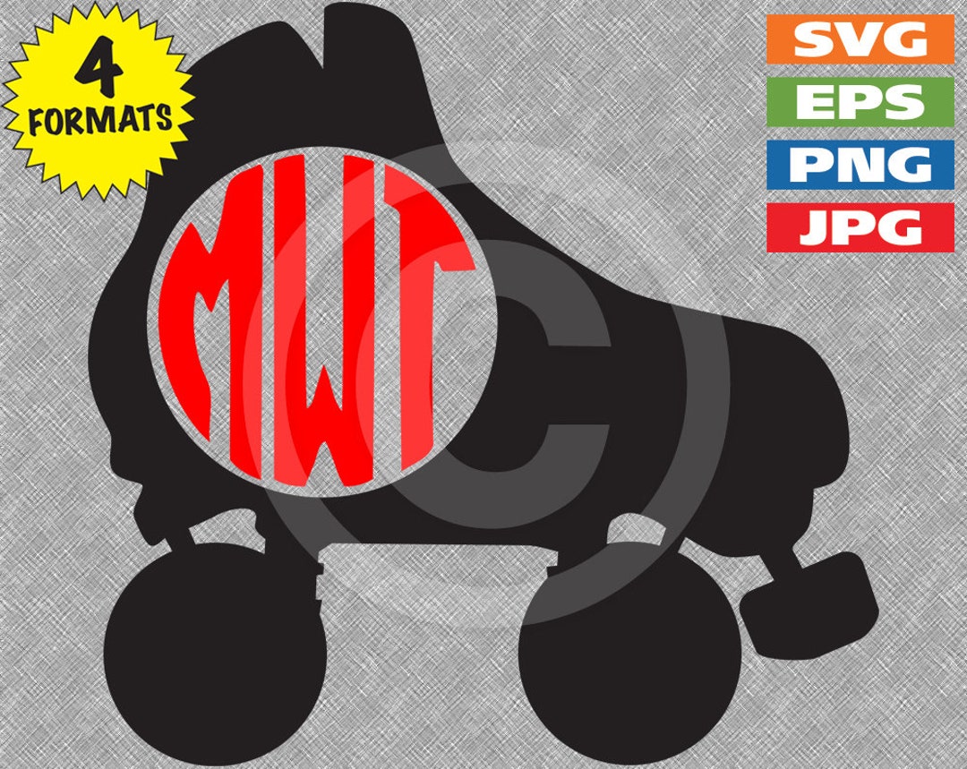 Roller Skate Monogram Frame - Svg Cutting File PLUS Eps/vector, Jpg ...