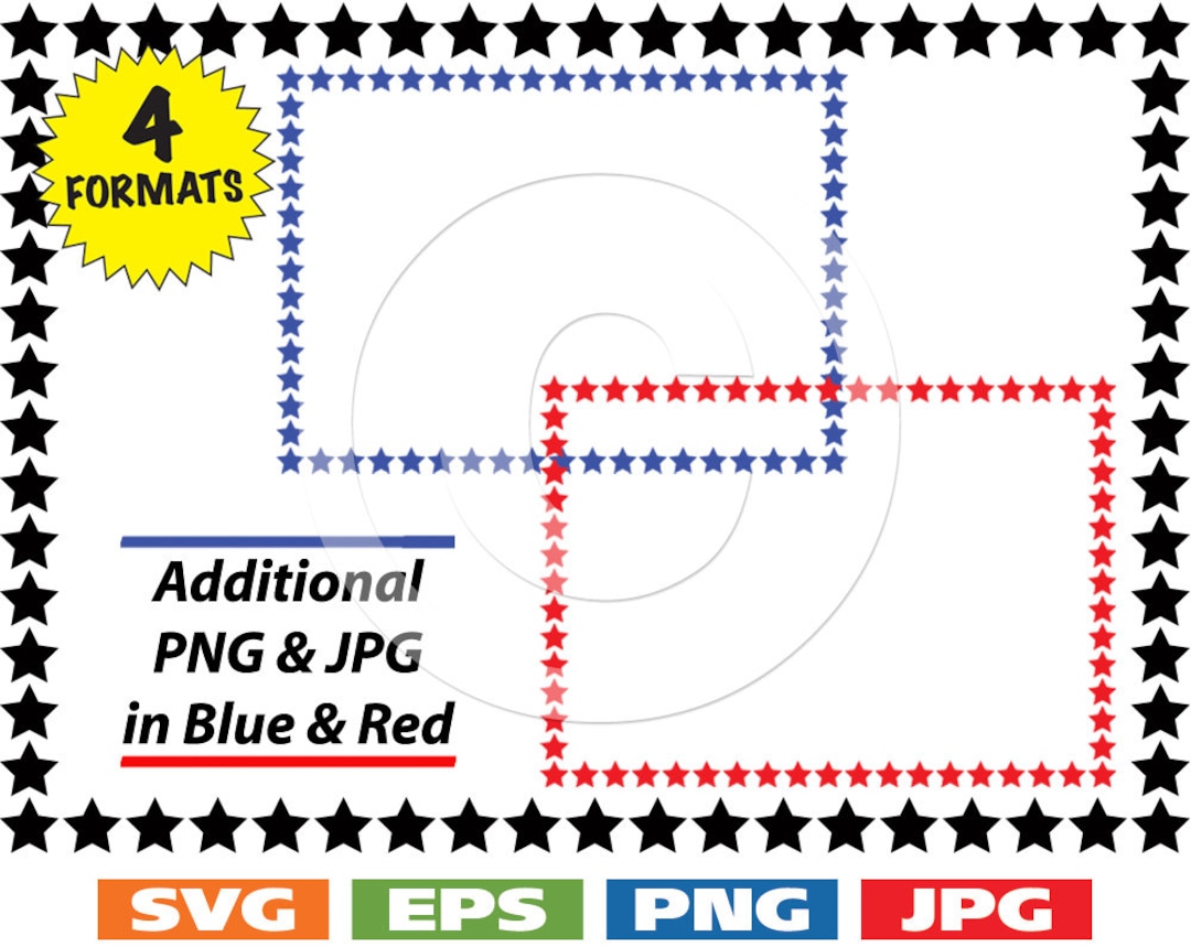 Rectangle Star Border/frame - Svg Cutting File PLUS Eps/vector, Jpg ...