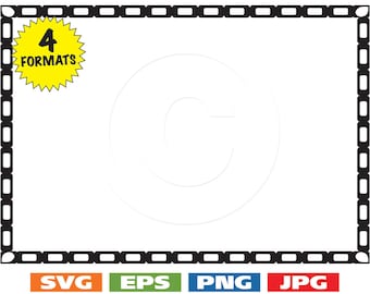 Rectangle Rope Border with Square Corners svg cutting file