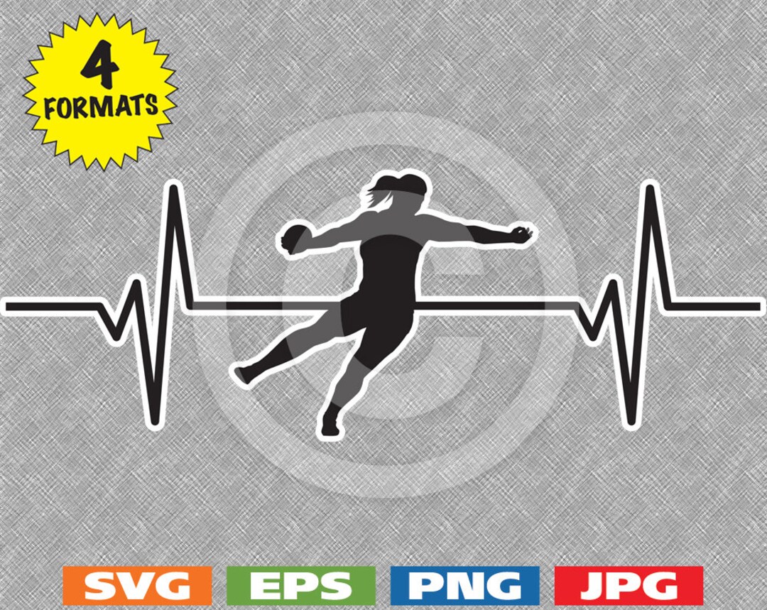 Heartbeat - Female Discus Thrower Image - Svg Cutting File PLUS Eps ...