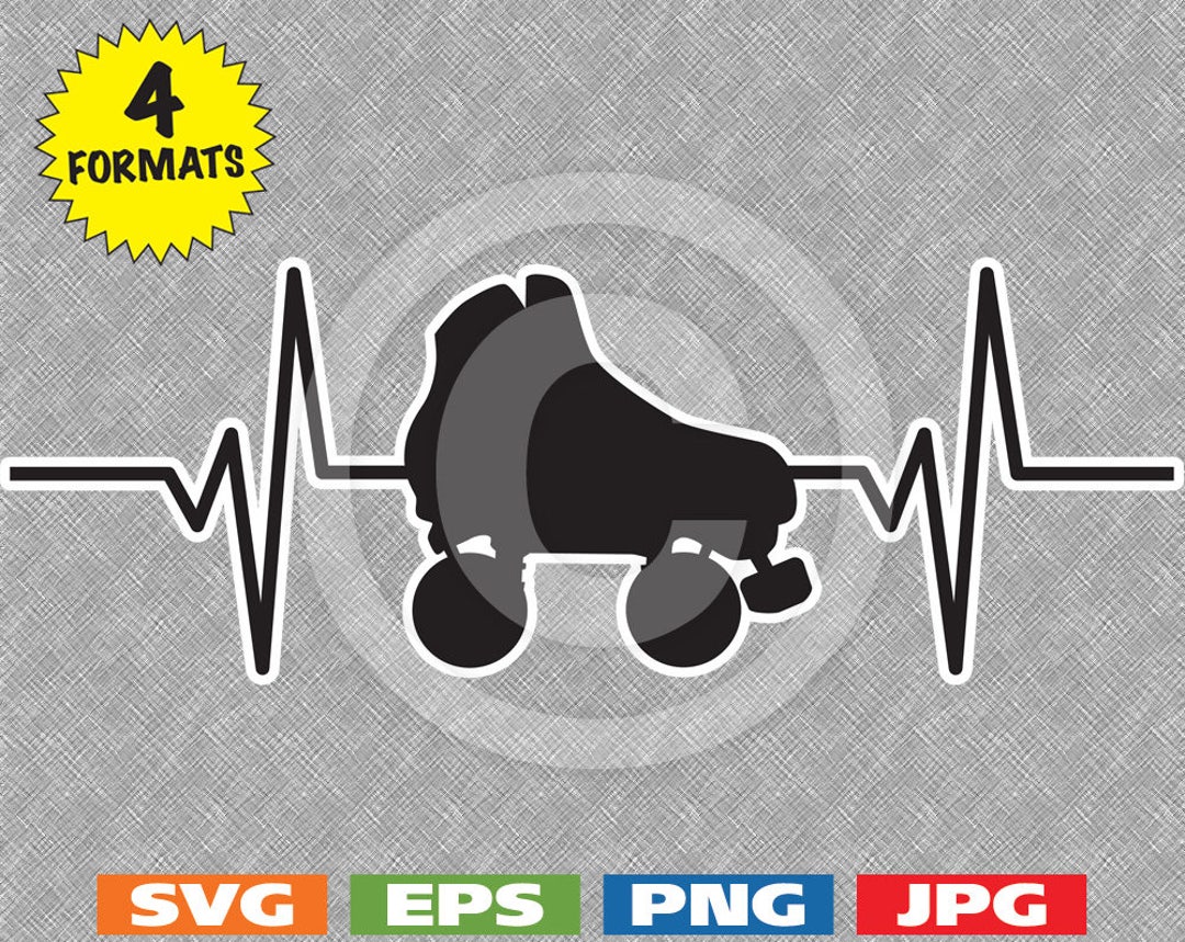 Heartbeat - Roller Skate Image - Svg Cutting File PLUS Eps/vector, Jpg ...