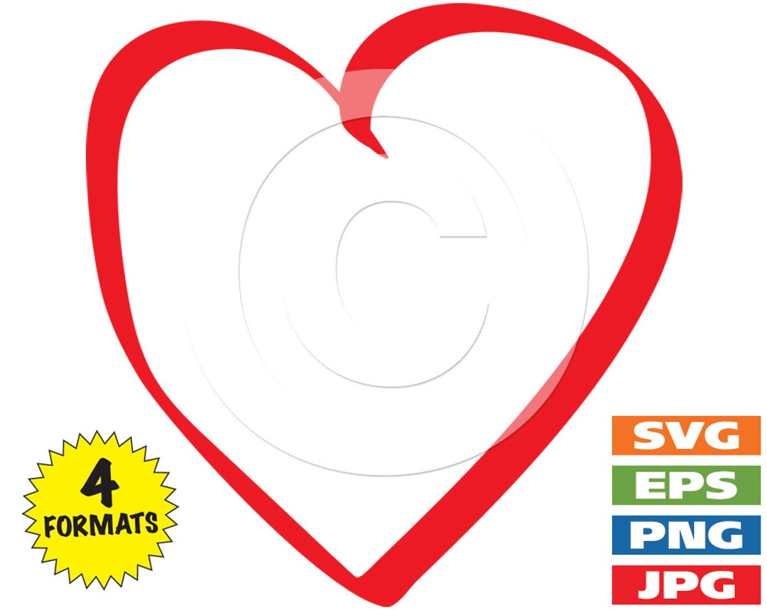 Red Open Heart - Svg Cutting Files PLUS Eps/vector, Jpg, Png - 300dpi ...