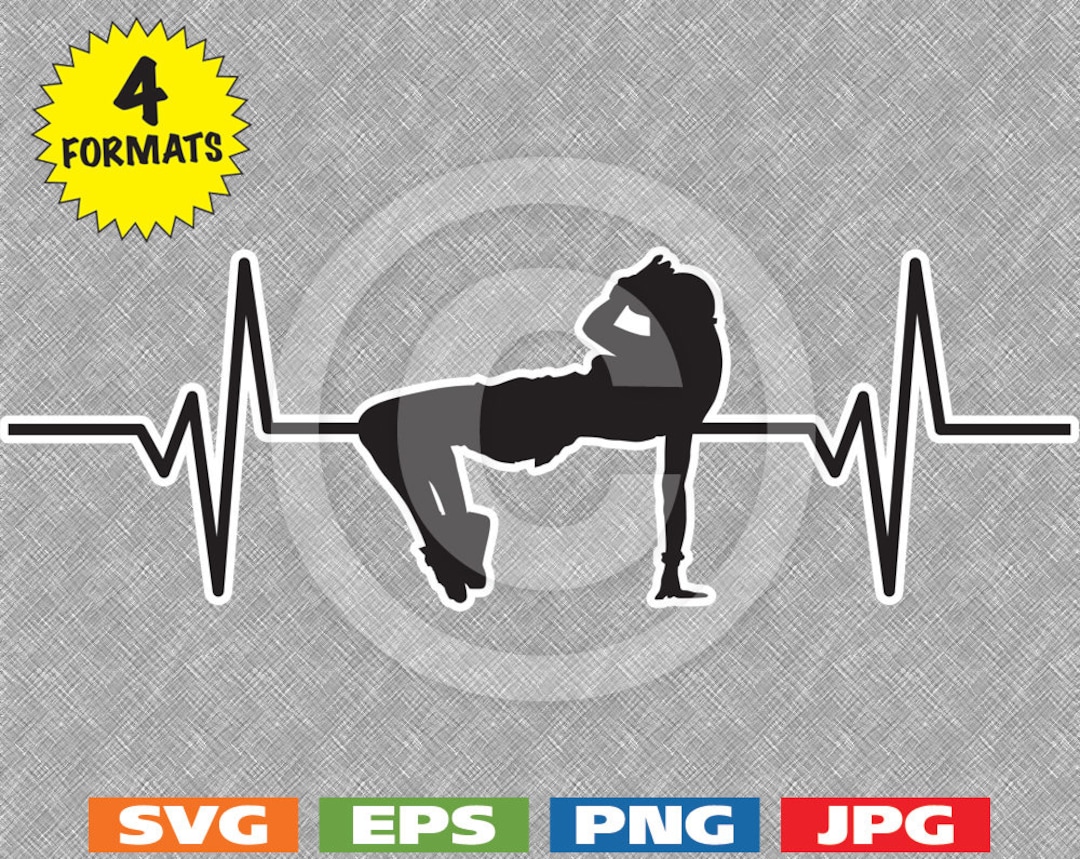 Heartbeat - Hip Hop Dancer Image - Svg Cutting File PLUS Eps/vector ...