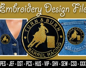 Rodeo Barrel Racing Machine Embroidery Design Files 3 - Etsy