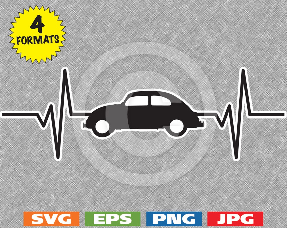 Heartbeat - Classic / Antique Car Image - Svg Die Cut Cutting File PLUS ...