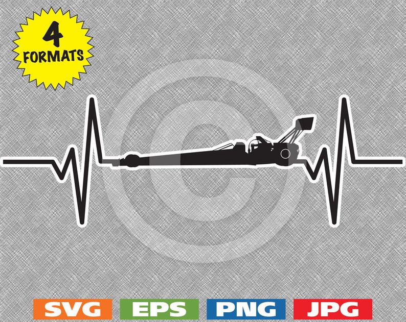 Heartbeat - Top Fuel Dragster Image - Svg Cutting File PLUS Eps/vector ...