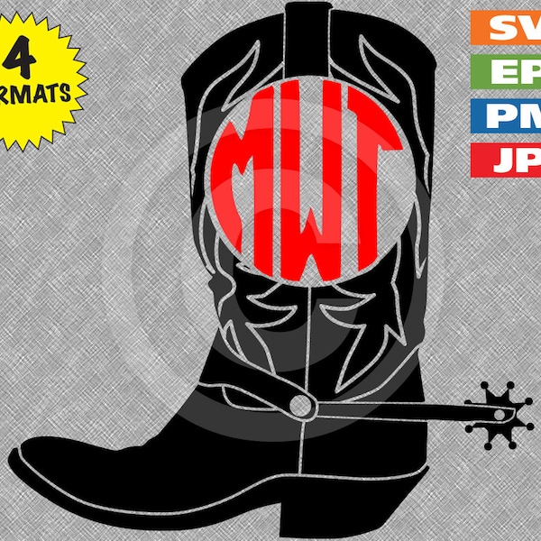 Cowboy Boot With Spurs Svg - Etsy