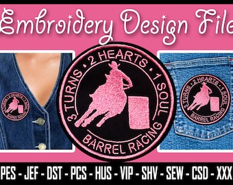 INSTANT DOWNLOAD - Rodeo Barrel Racing Iron-on/sew-on 3" Patch ...