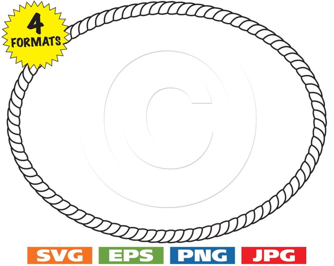 Oval Rope Border Clip Art Image - Svg Cutting File PLUS Eps/vector, Jpg ...