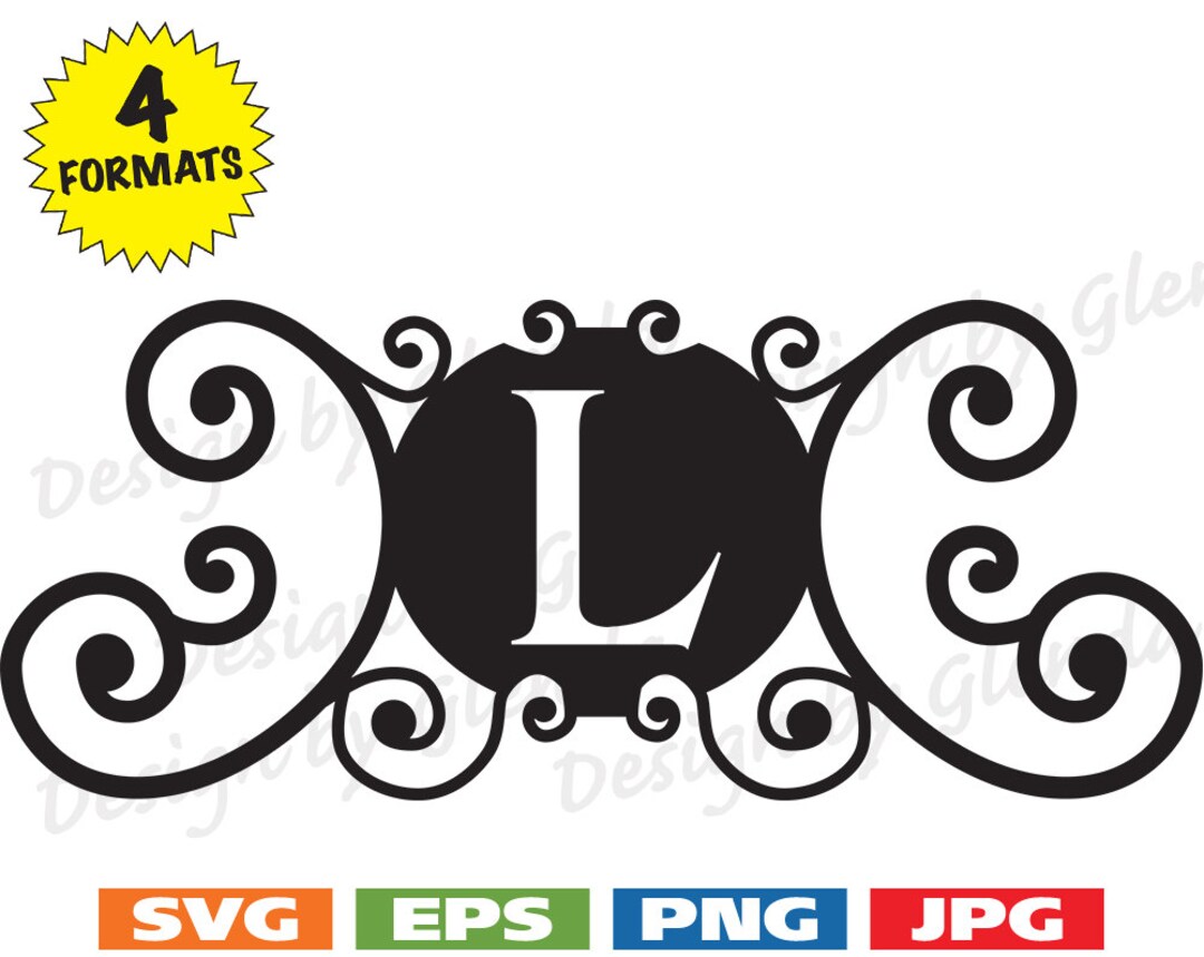Wrought Iron Looking Frame With the Letter L - Svg Cutting Files PLUS ...