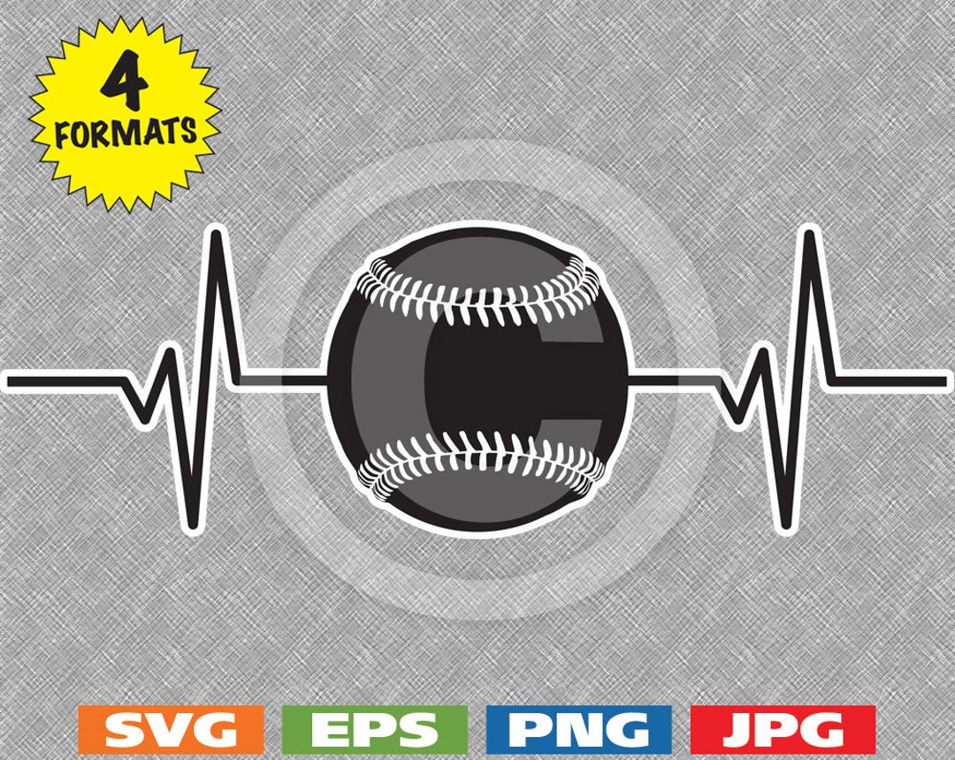 Heartbeat - Baseball / Softball Image - Svg Cutting File PLUS Eps ...