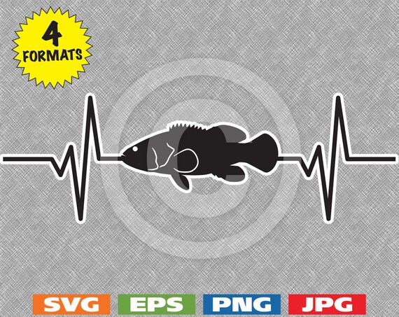 Heartbeat Goliath Grouper Image Svg Cutting File PLUS | Etsy