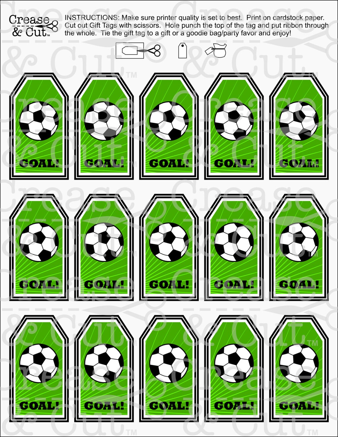 DIY Soccer Gift Tags for Goodie Bags Treat Bags Party Favors - Etsy