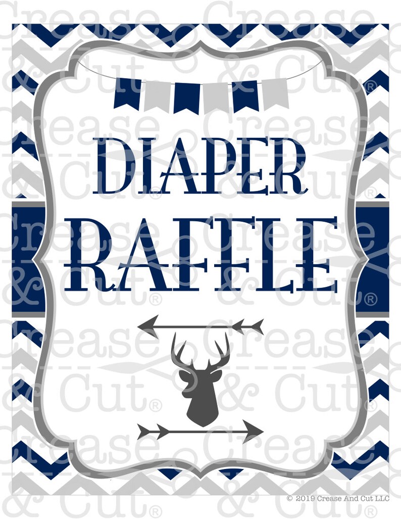 Printable Diaper Raffle Sign and Tickets for Boy Deer With | Etsy
