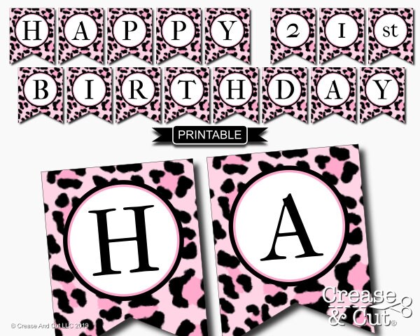Pink Leopard Print Cheetah Print Birthday Party Decoration | Etsy