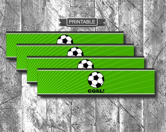 Soccer Water Bottle Digital Labels, Editable Sports Printable Wraps ...