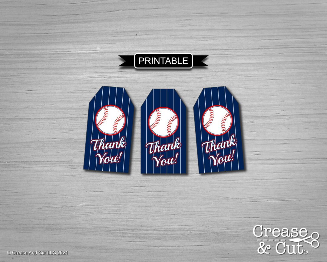 Printable Baseball Thank You Gift Tags Goodie Bags Party Favor - Etsy
