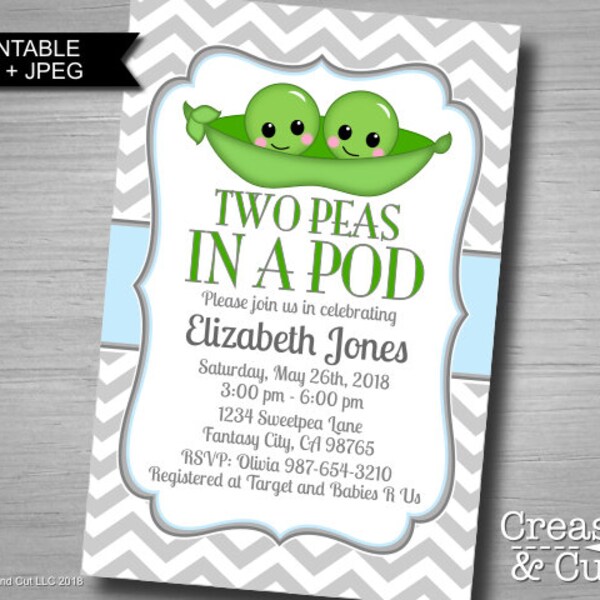 Two Peas in a Pod Invitation - Etsy