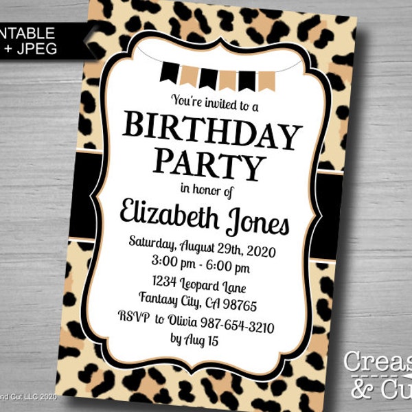 Cheetah Print Invitation - Etsy