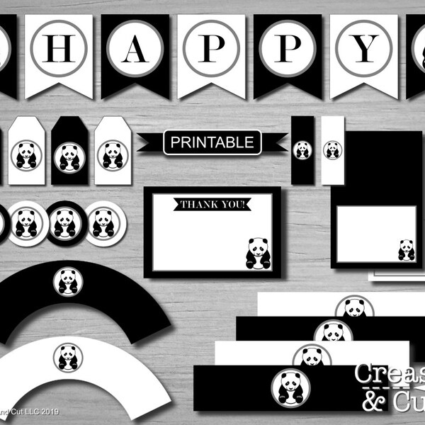 Printable Panda Happy Birthday Card - Etsy