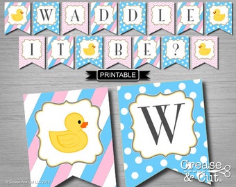 Waddle It Be Gender Reveal Decorations Rubber Duck Shower Decorations ...